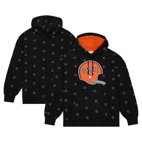 Mitchell & Ness Cincinnati Bengals Allover Print Fleece Pullover Hoodie