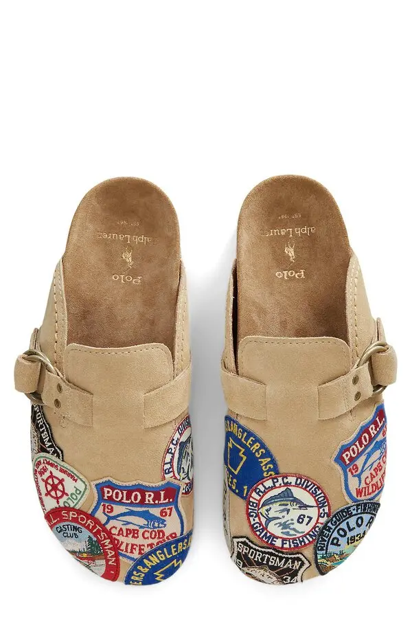 Ralph Lauren Turbach Embroidered Clog - Bone | Editorialist display picture 1