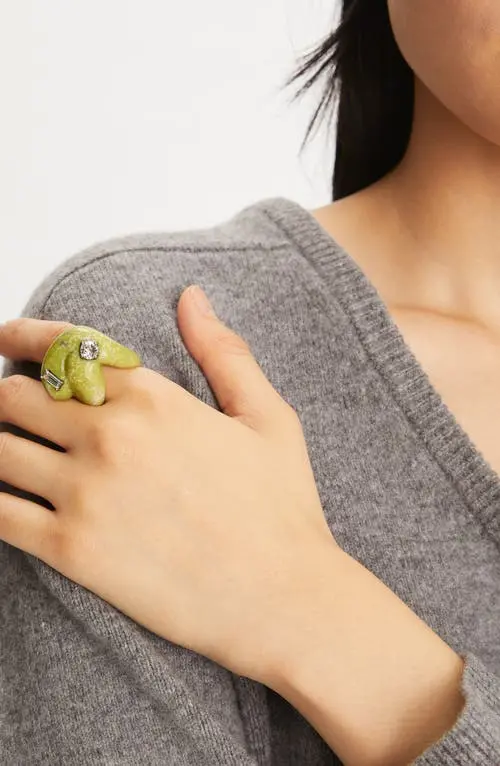 Tory Burch Carved Semiprecious Stone Ring