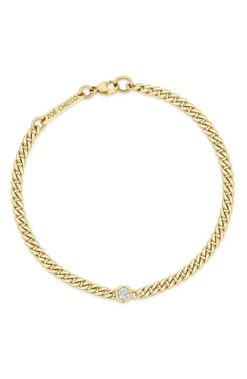 Zoe Chicco 14k Gold Diamond Curb Chain Bracelet - Yellow Gold