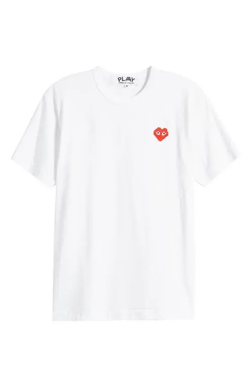 Play Comme Des Garcon Pixel Play Appliqué T-shirt - White