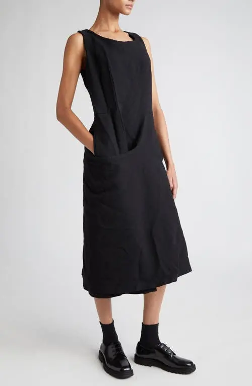 Comme Des Garçons Sleeveless Gabardine Midi Dress