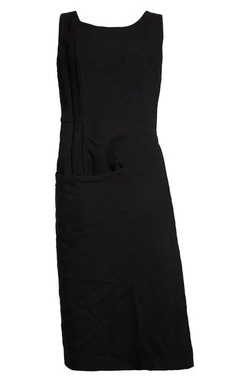 Comme Des Garçons Sleeveless Gabardine Midi Dress