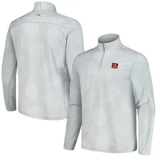 Tommy Bahama Cincinnati Bengals Delray Frond Islandzone Half-zip Sweatshirt