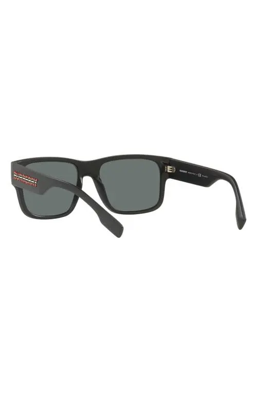 Burberry 57mm Polarized Square Sunglasses - Black | Editorialist display picture 2