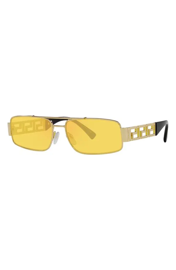 Versace 60mm Rectangular Sunglasses - Yellow