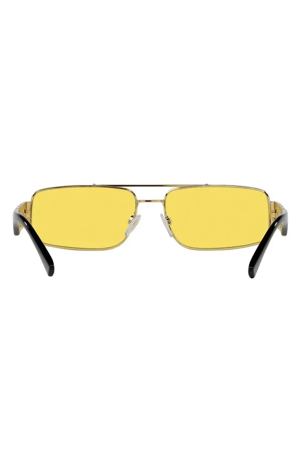 Versace 60mm Rectangular Sunglasses - Yellow