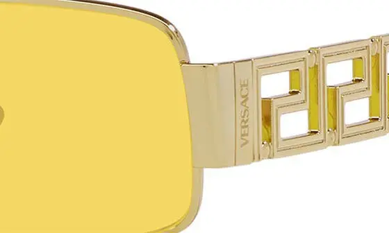 Versace 60mm Rectangular Sunglasses - Yellow