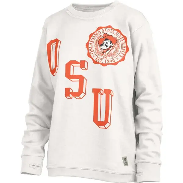PRESSBOX Oklahoma State Cowboys Pullover Sweatshirt - White