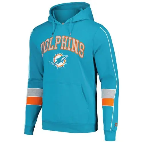 STARTER Miami Dolphins Captain Pullover Hoodie