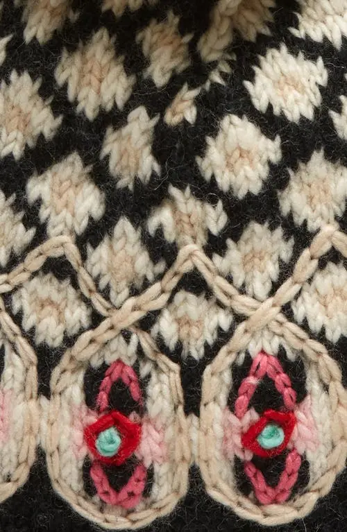 FRENCH KNOT Wool Pompom Beanie