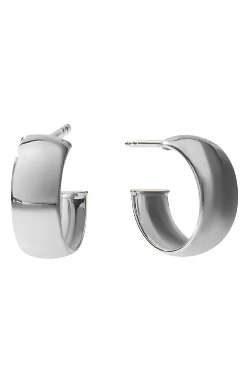 Lana Jewelry 14k Gold Huggie Hoop Earrings - White Gold