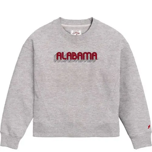 LEAGUE COLLEGIATE WEAR Alabama Crimson Tide Boxy Pullover Sweatshirt - Ash