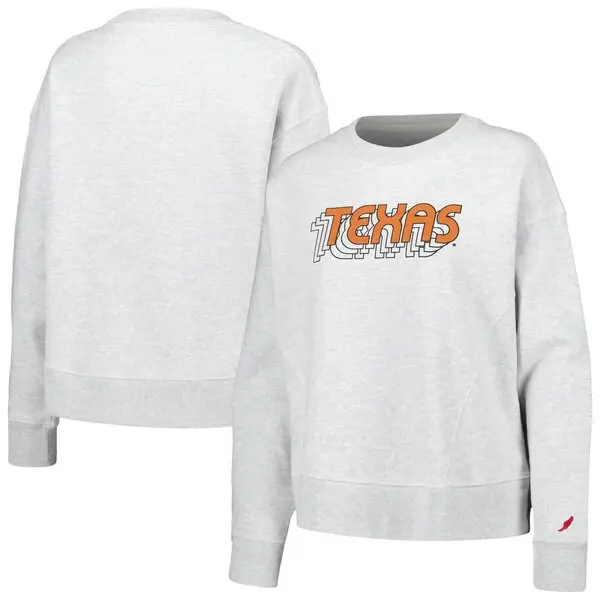 LEAGUE COLLEGIATE WEAR Texas Longhorns Boxy Pullover Sweatshirt - Ash