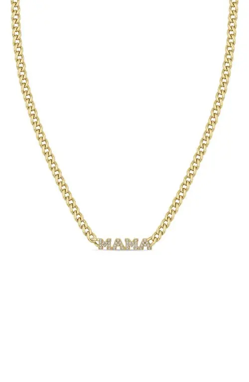 Zoe Chicco Mama' Diamond Pendant Necklace - 14k Yellow Gold