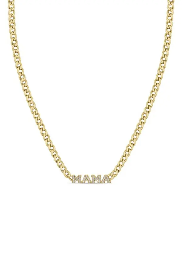 Zoe Chicco Mama' Diamond Pendant Necklace