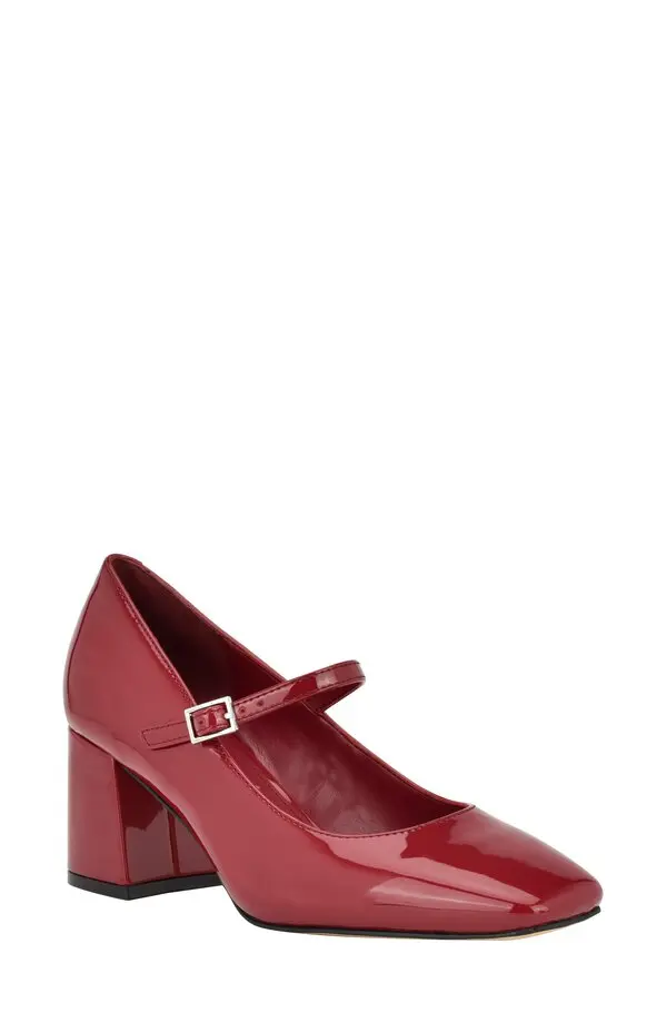 Calvin Klein Jatlee Block Heel Pumps - Red