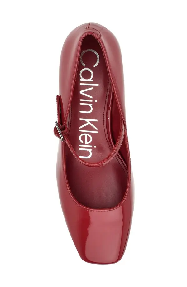 Calvin Klein Jatlee Block Heel Pumps - Red