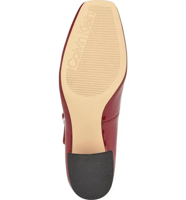 Calvin Klein Jatlee Block Heel Pumps - Red