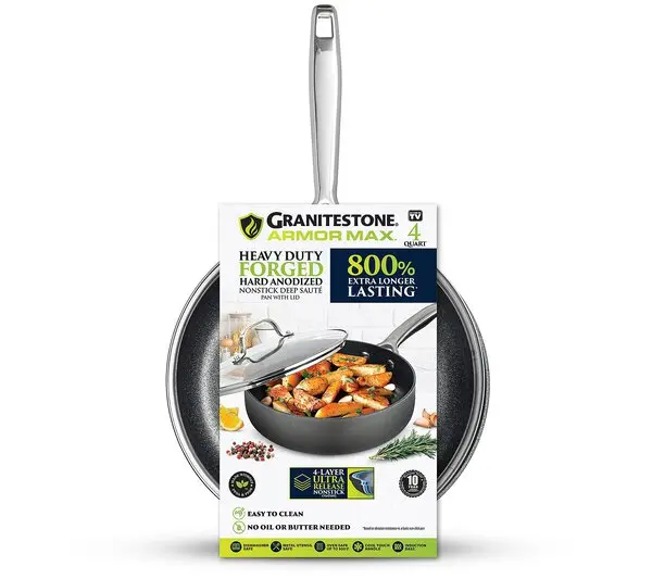 GRANITESTONE Armor Max 4 Quart Hard Anodized De Ep Saute Pan