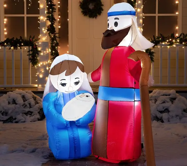 JOIEDOMI 6 Ft Jesus & Family Inflatable Decorat Ion - One-color