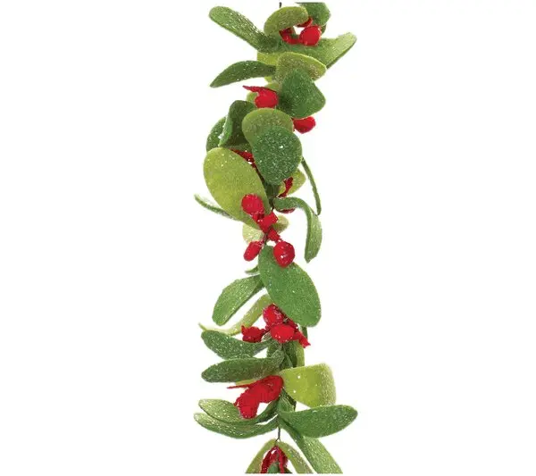 NEARLY NATURAL Melrose Fabric Mistletoe String Garland