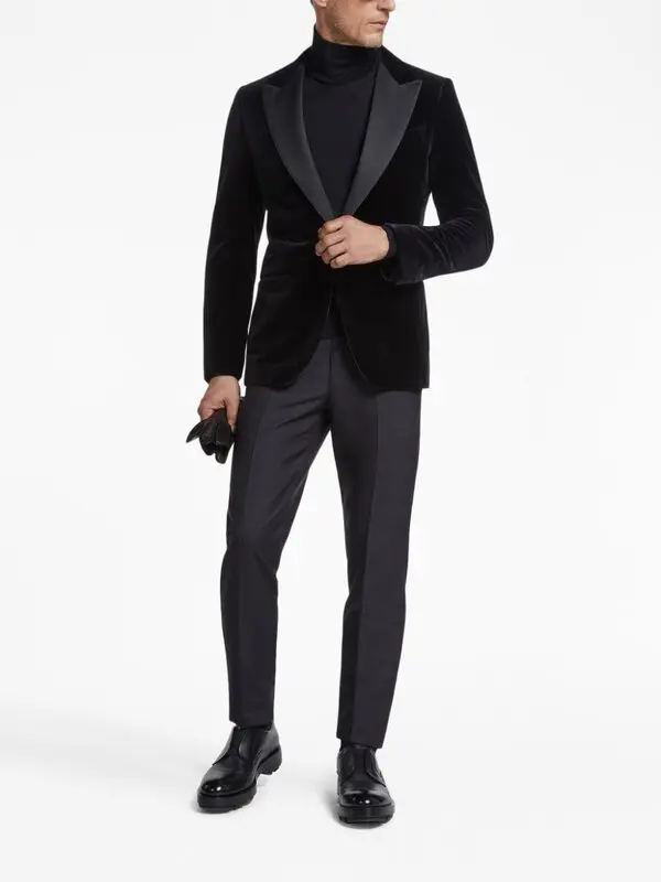 Zegna Single-breasted Velour Blazer