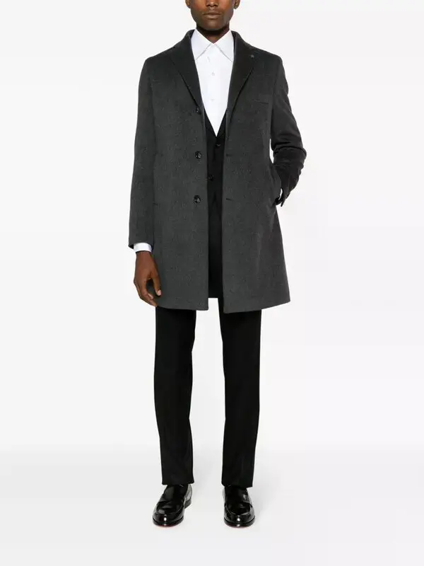 Tagliatore Single-breasted Virgin Wool Blend Coat