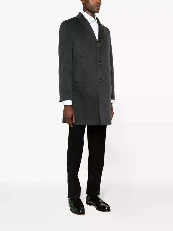 Tagliatore Single-breasted Virgin Wool Blend Coat