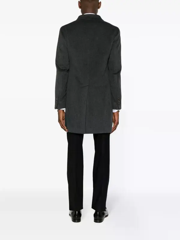 Tagliatore Single-breasted Virgin Wool Blend Coat