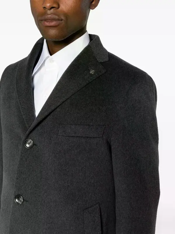 Tagliatore Single-breasted Virgin Wool Blend Coat