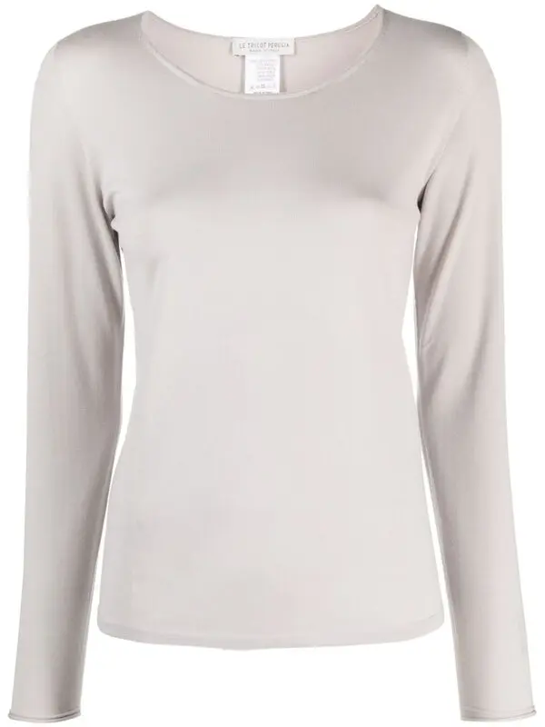 LE TRICOT PERUGIA Crew-neck Wool Sweater - Grey