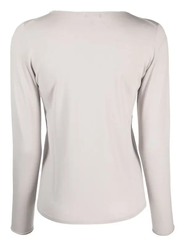 LE TRICOT PERUGIA Crew-neck Wool Sweater - Grey
