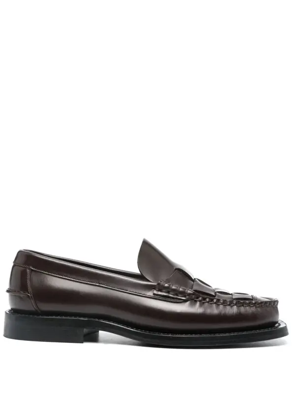 Hereu Nombela Woven Leather Loafers - Brown