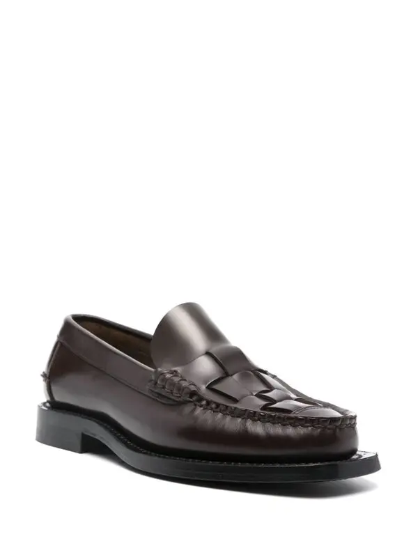 Hereu Nombela Woven Leather Loafers - Brown