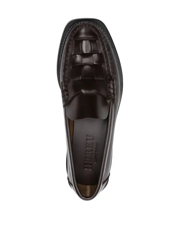 Hereu Nombela Woven Leather Loafers - Brown