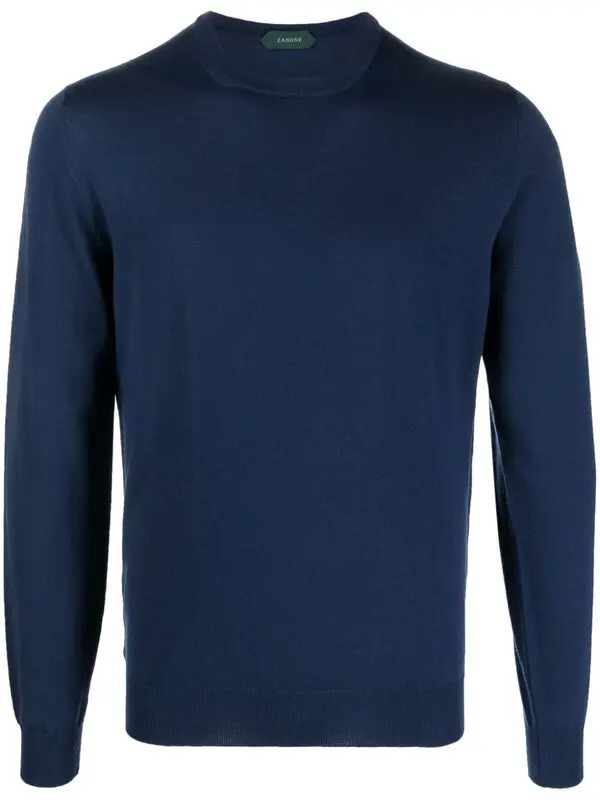 ZANONE Fine-knit Crew-neck Jumper - Blue