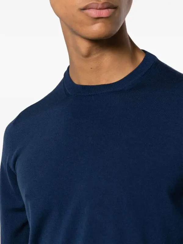 ZANONE Fine-knit Crew-neck Jumper - Blue