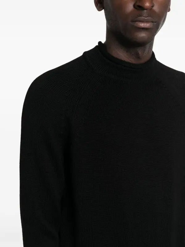 ZANONE Mock-neck Fine-knit Jumper - Black