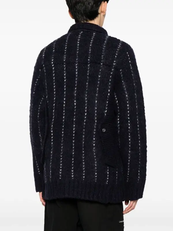 Sacai Striped Bouclé Shirt Jacket