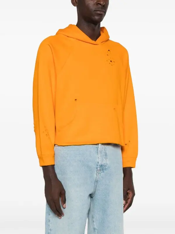 LIBERAL YOUTH MINISTRY Distressed-finish Cropped Hoodie