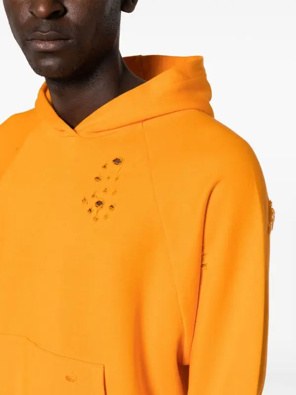 LIBERAL YOUTH MINISTRY Distressed-finish Cropped Hoodie