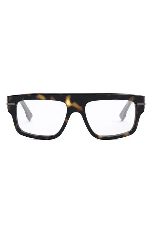 Fendi Graphy 54mm Rectangular Optical Glasses - Dark Havana
