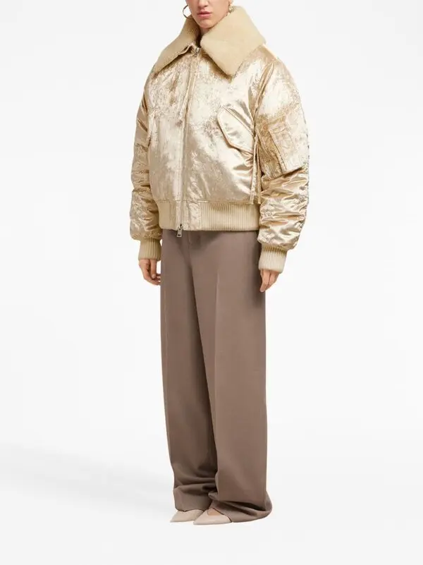 AMI Paris Metallic Velvet Bomber Jacket