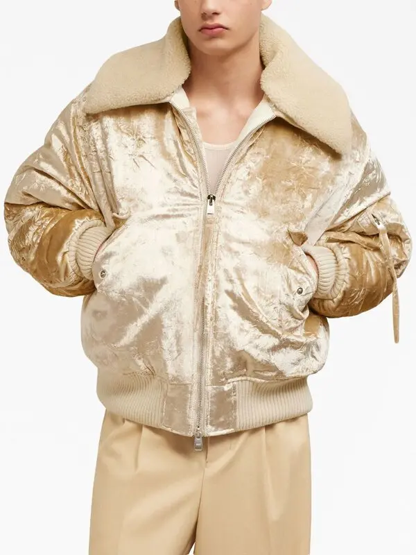 AMI Paris Metallic Velvet Bomber Jacket