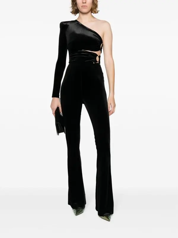 NISSA One-shoulder Velvet Jumpsuit