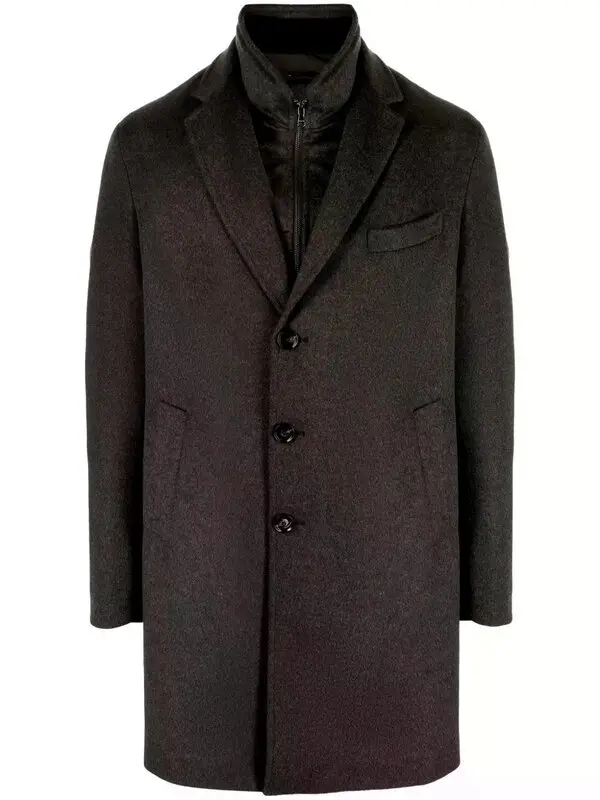 BARBA NAPOLI Layered Single-breasted Coat