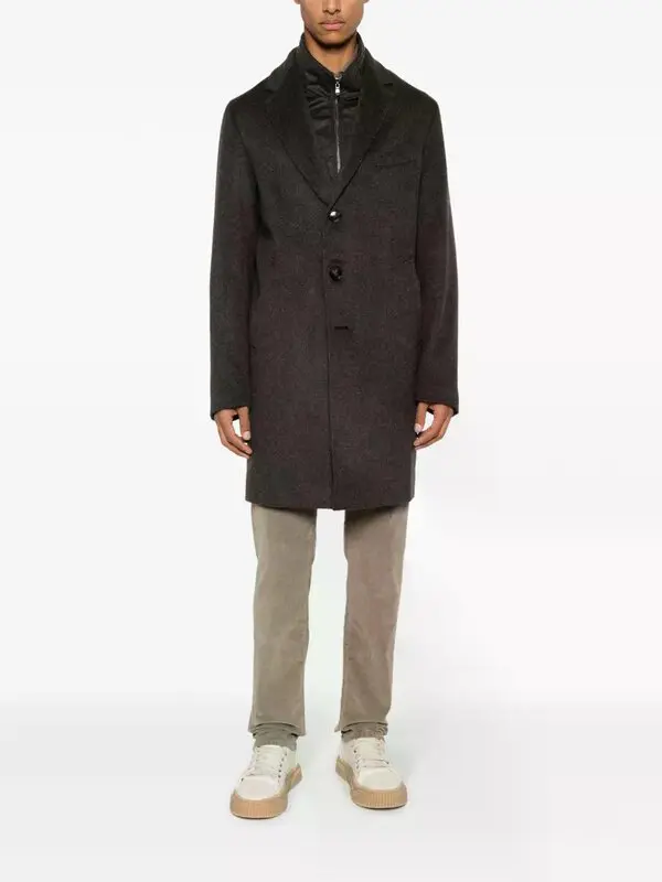 BARBA NAPOLI Layered Single-breasted Coat