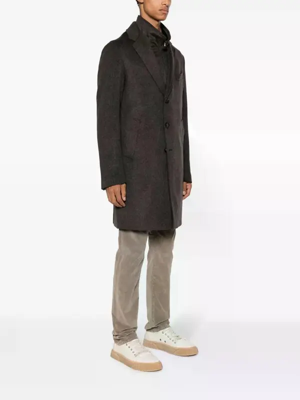 BARBA NAPOLI Layered Single-breasted Coat