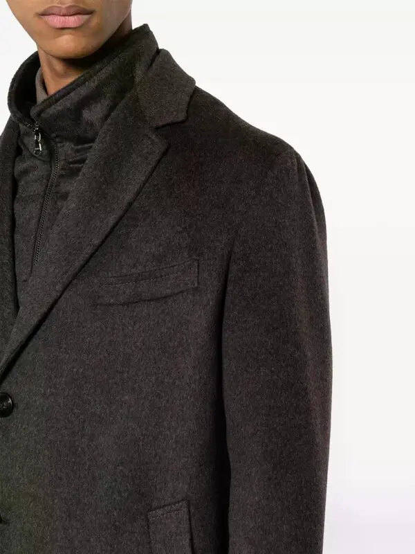 BARBA NAPOLI Layered Single-breasted Coat